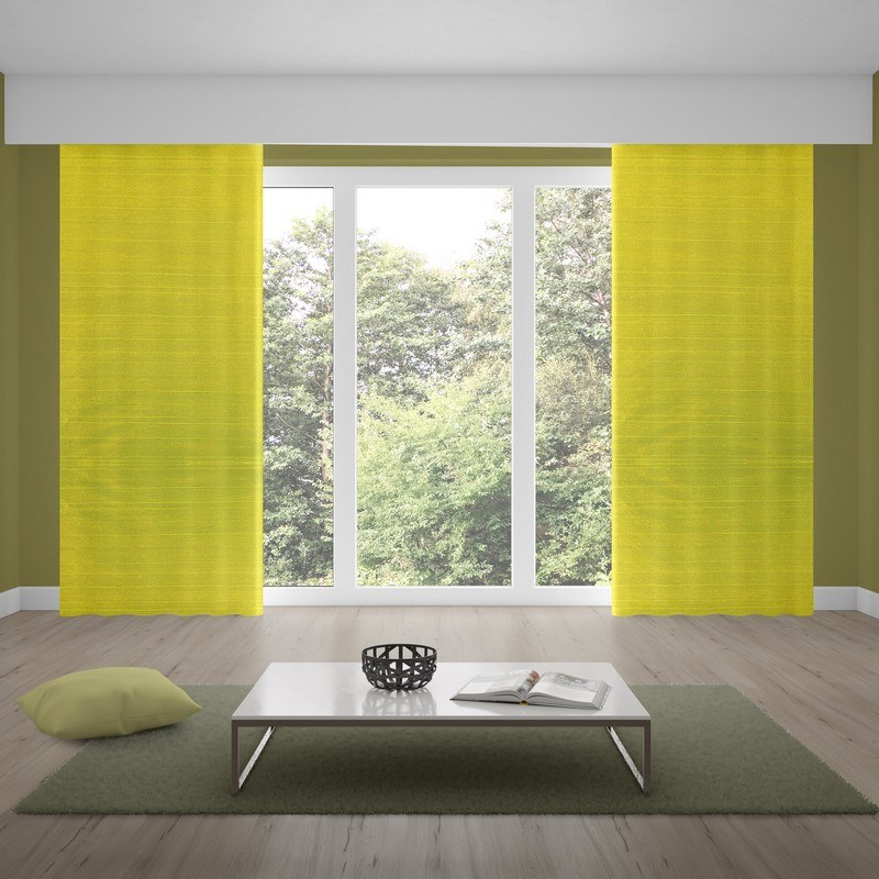 Luxe Chartreuse Drapes - Alluring Textures - Roman Blinds Direct