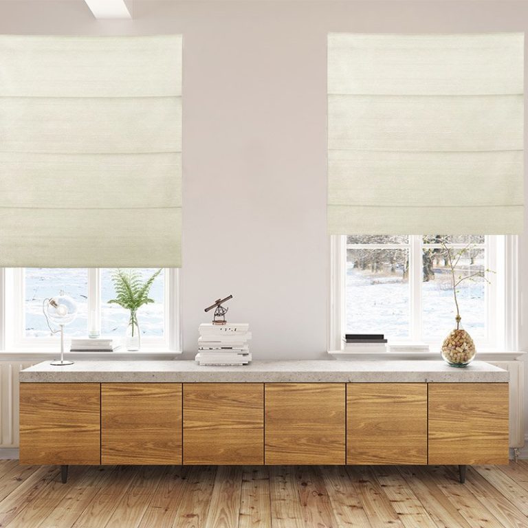 Luxe Bone Fabric Blinds - Sheen Fabric Roman Blinds NZ